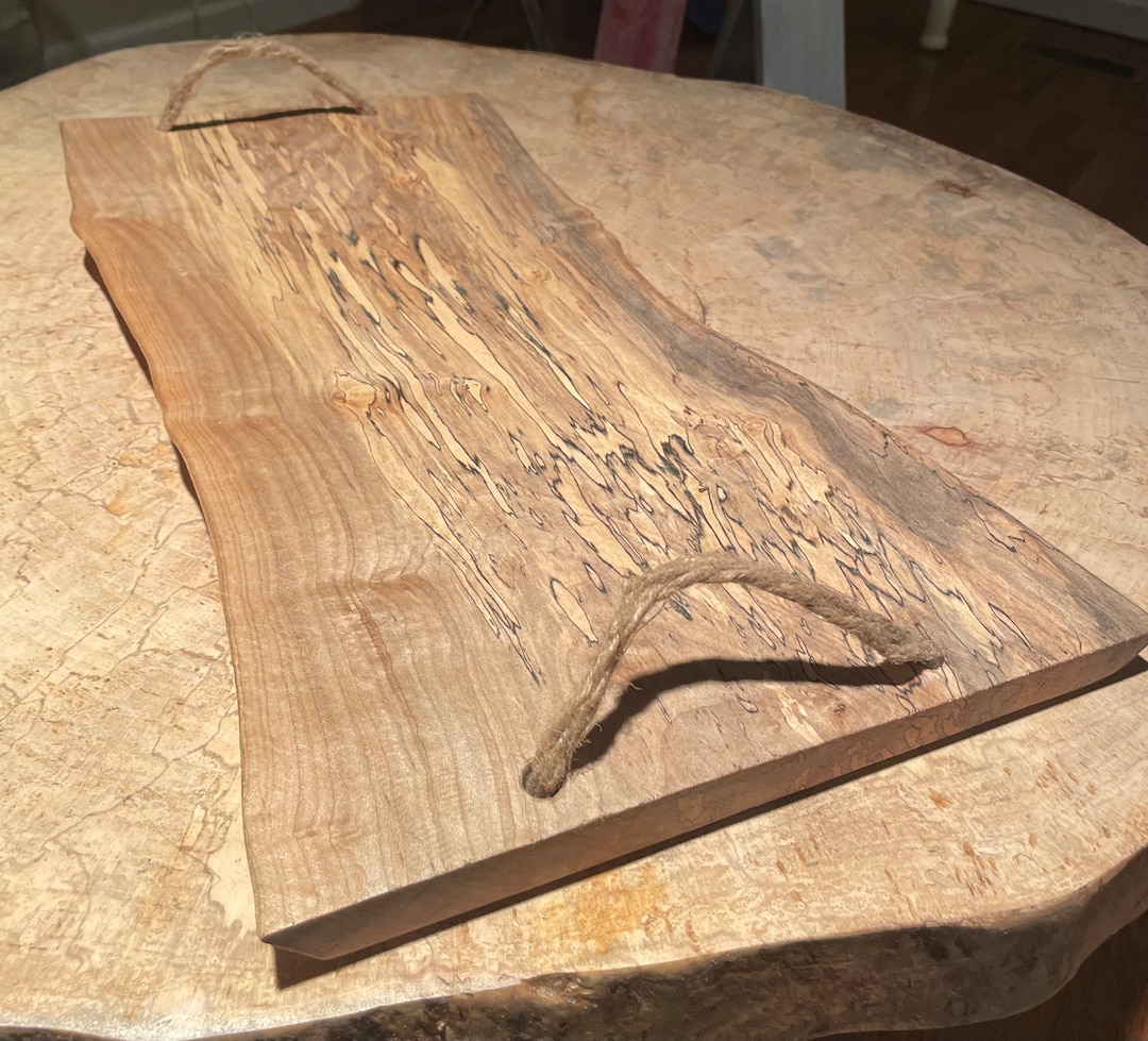 Live-edge Centerpiece Spalted Maple Charcuterie Serving Board 19.5”x 11 ...
