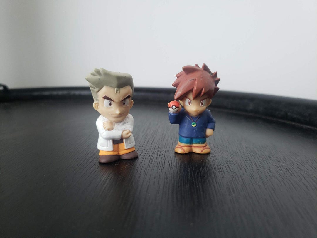 Professor and Gary Oak Pokemon Finger Puppet Figures Authentic Bandai ...