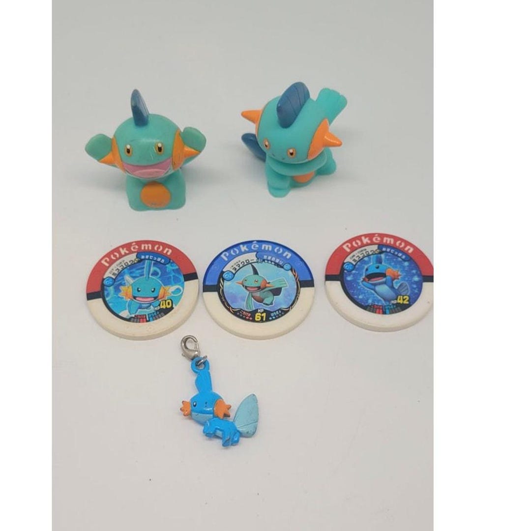 Mudkip Marshtomp Lot Figures Pokemon Center Tomy Bandai Coin Toys ...