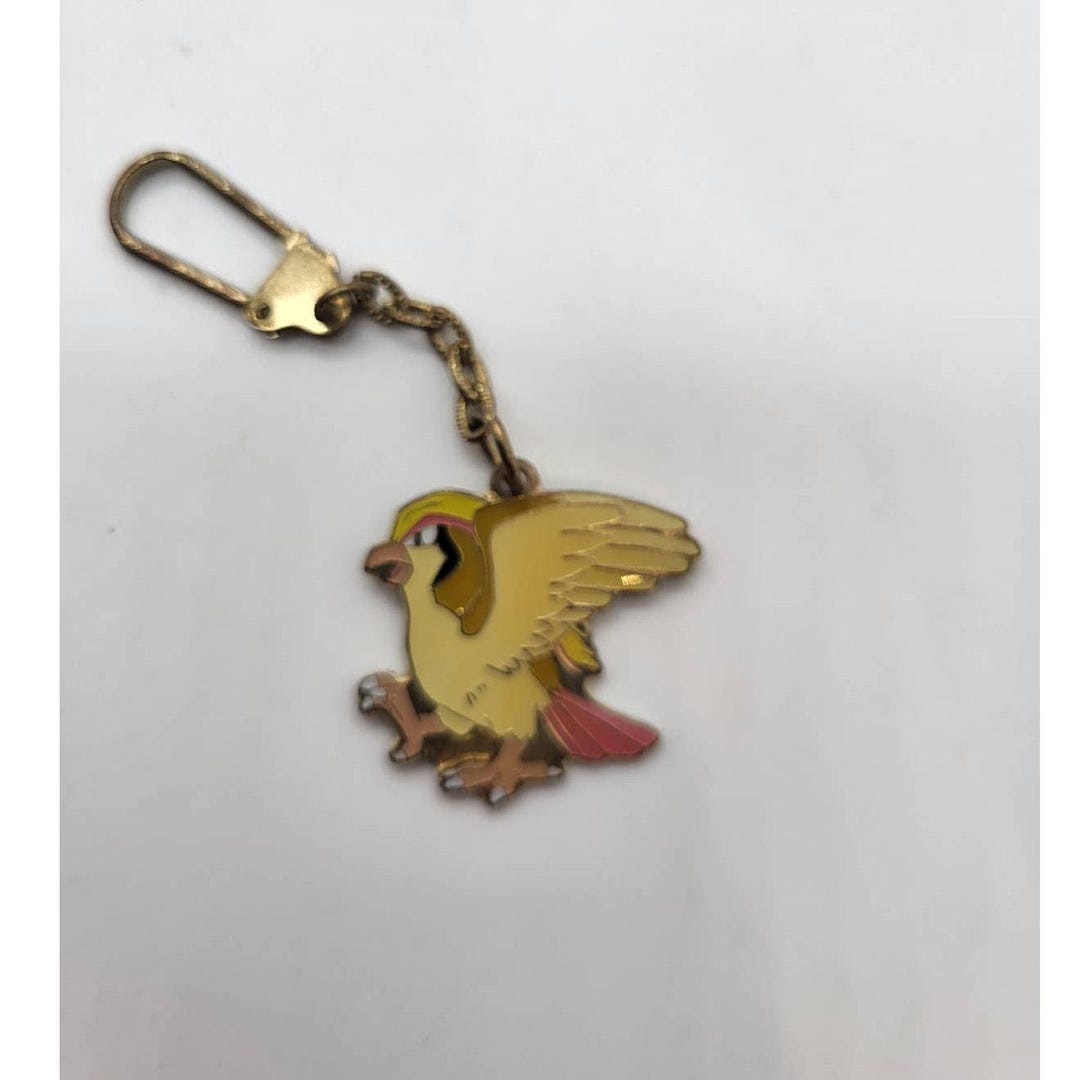 Pidgeot Vintage Pokemon Metal Enamel Keychain Charm Figure Gacha ...