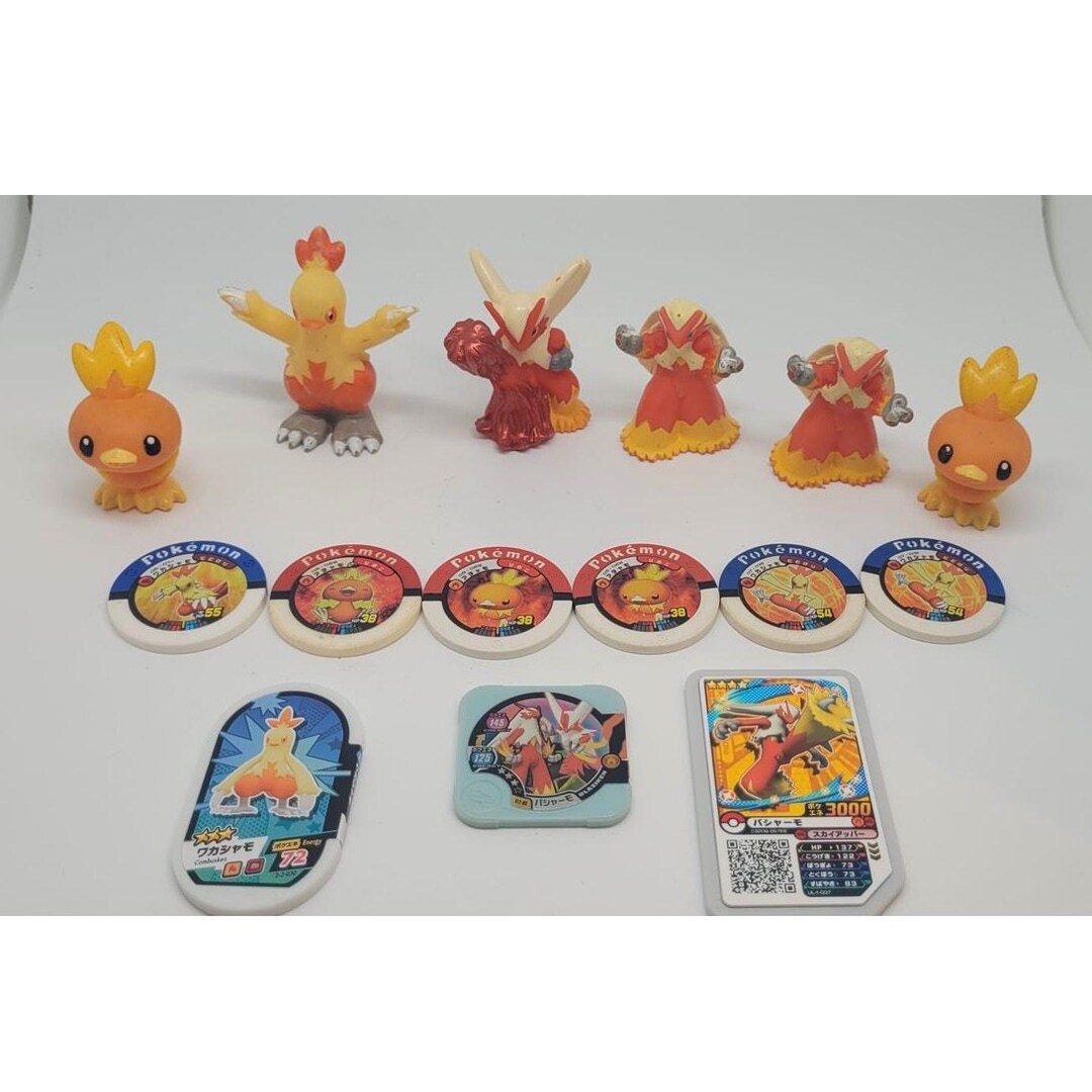 Torchic Blaziken Combusken Figures Toy Lot Bandai Tomy Pokemon Center ...