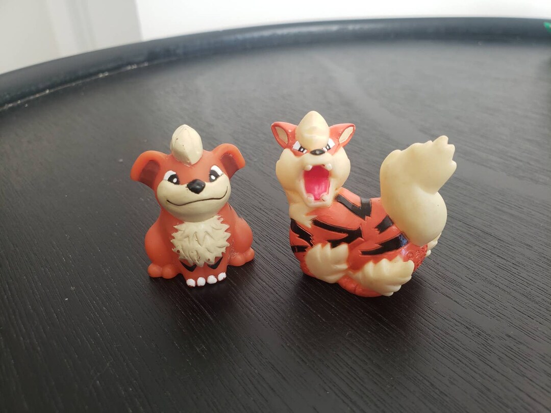 Growlithe Arcanine Pokemon Finger Puppet Figures Authentic Bandai Retro - Etsy