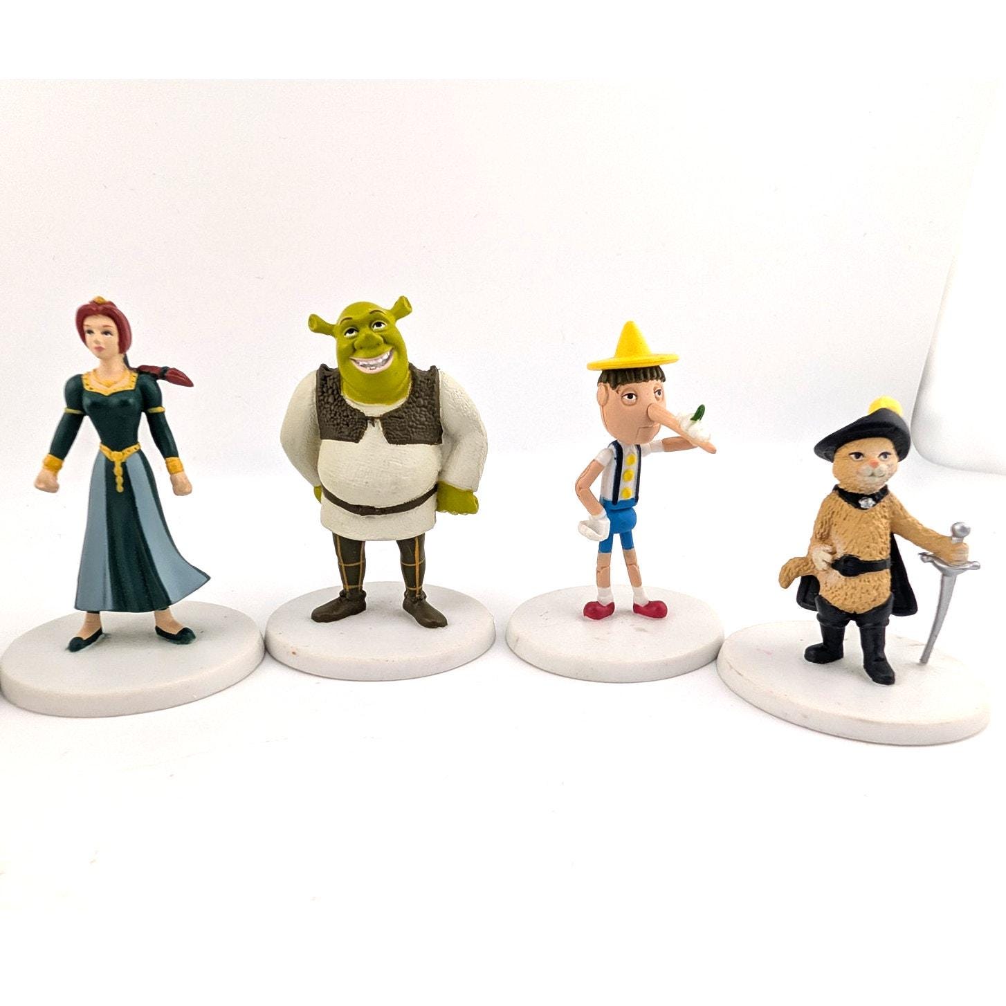 Rare Japanese Shrek 2 Figures Circle K Sunkus Set of 6 Fiona Pinocchio ...