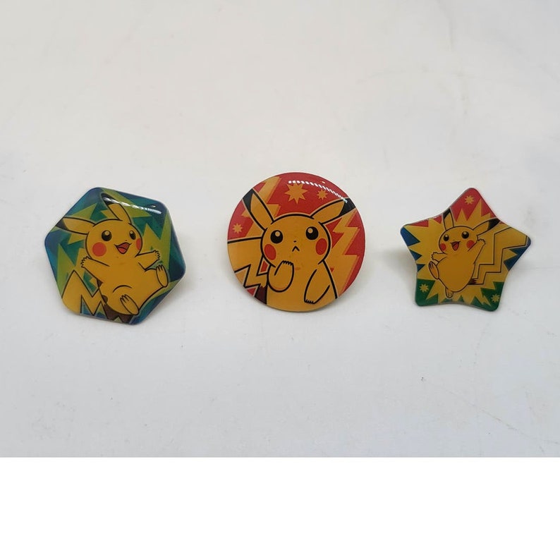 Pikachu Set Pin Button Badge Pokemon Center 2005 Vintage Japan / US ...