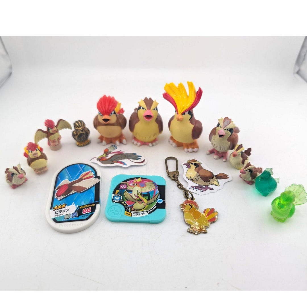 Pidgey Pidgeotto Pidgeot Lot Figures Toys Coins Tokens Pokemon Center ...