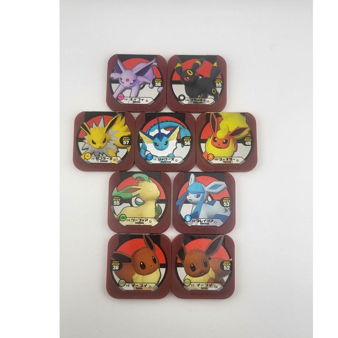 Eevee Evolutions Official Brown Tretta Japan Token Coins Pokemon ...