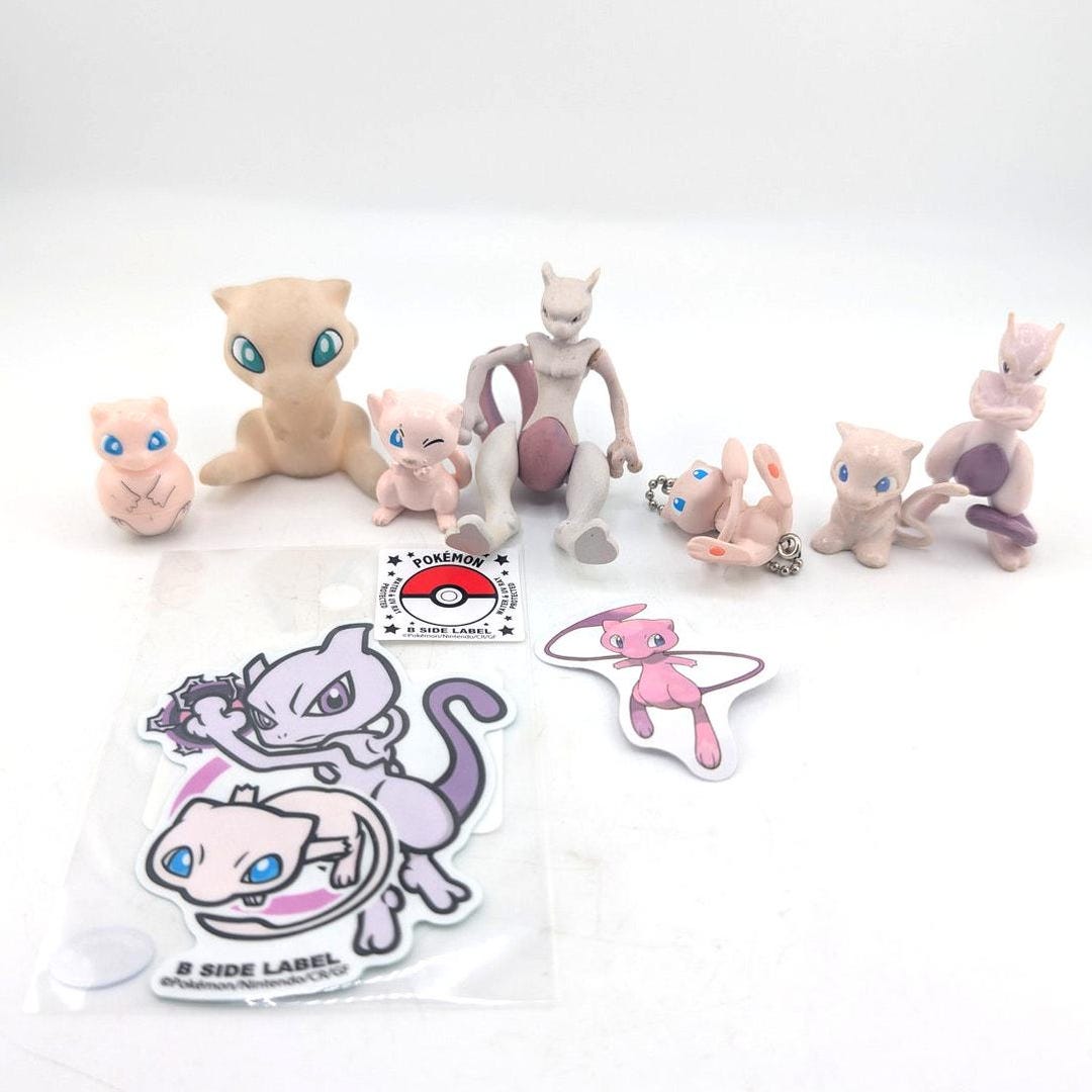 Mewtwo Mew Lot Figures Pokemon Center Tomy Bandai Finger Puppet Toy ...