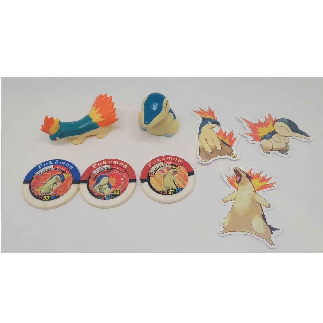 Cyndaquill Quilava Typhlosion Figures Toys Lot Tomy Bandai Pokemon ...