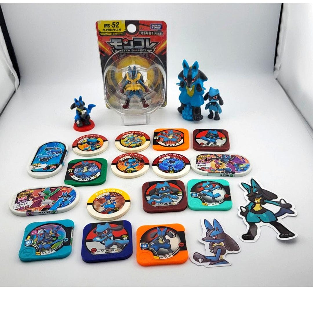Riolu Mega Lucario Lot Figures Pokemon Center Bandai Tomy Battrios ...