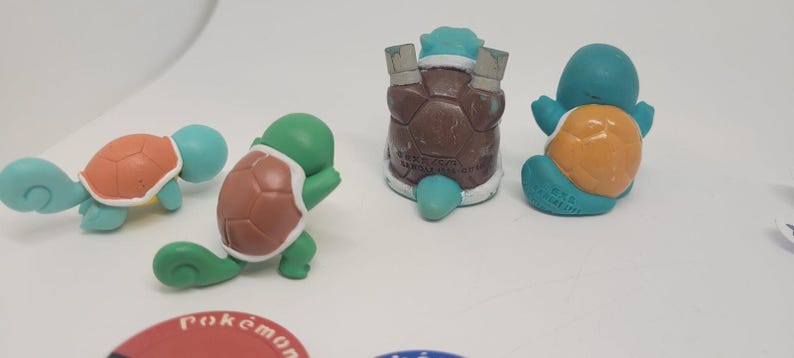 Squirtle Wartortle Blastoise Lot Figures Toy Pokemon Bandai Tomy Coin ...