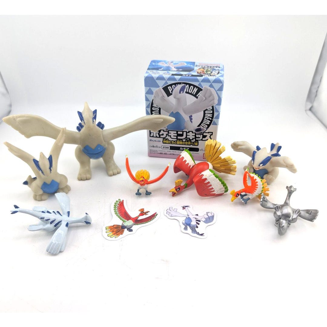 Ho-oh and Lugia Lot Figures Pokemon Center Bandai Tomy Finger Puppets ...