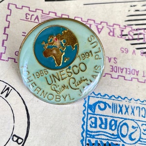 Chernobyl Disaster UNESCO 1986-1991 Varnished Pin Badge Rare ...
