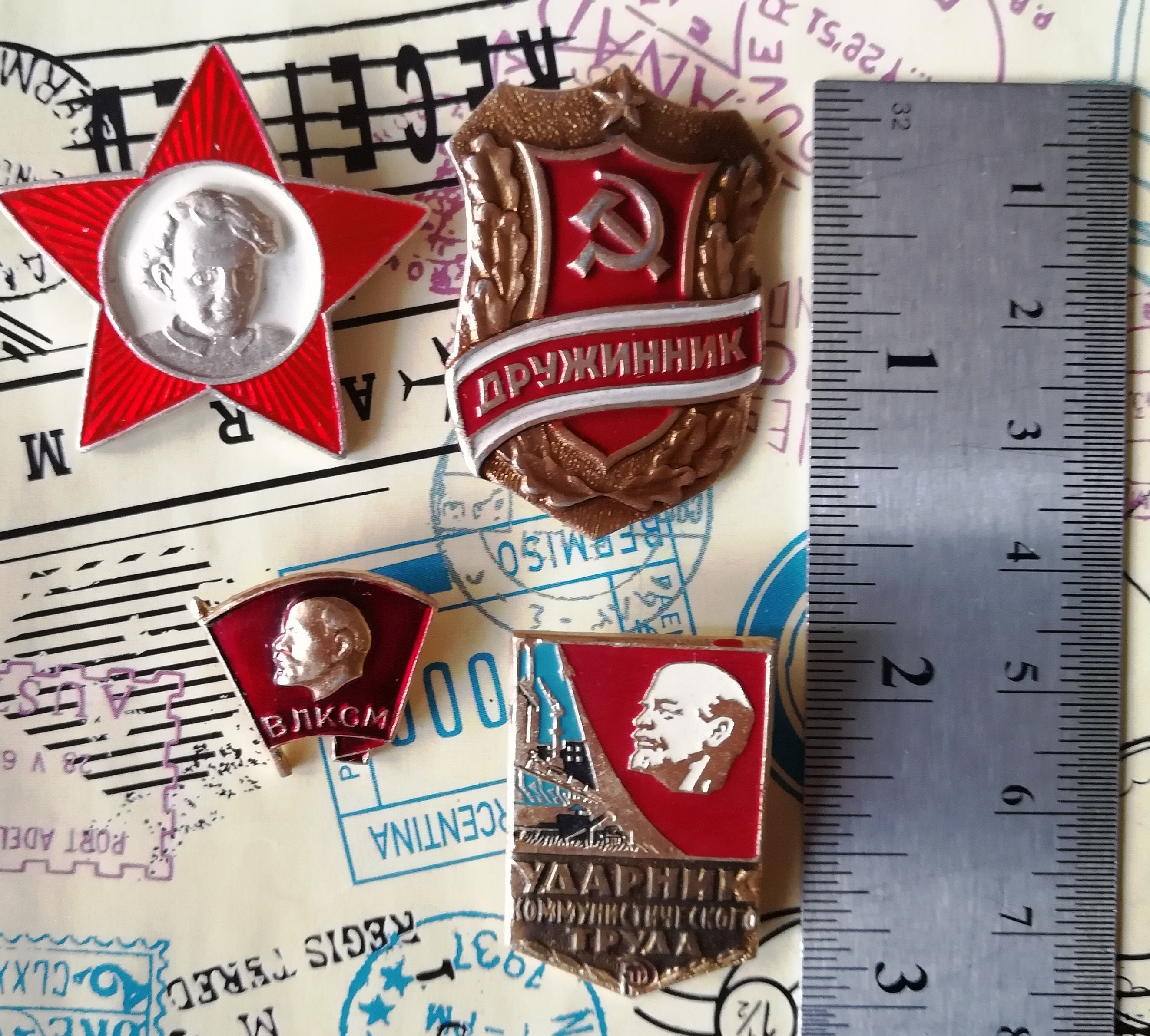 Communism Pins Set of 5 Soviet badges Soviet propaganda | Etsy