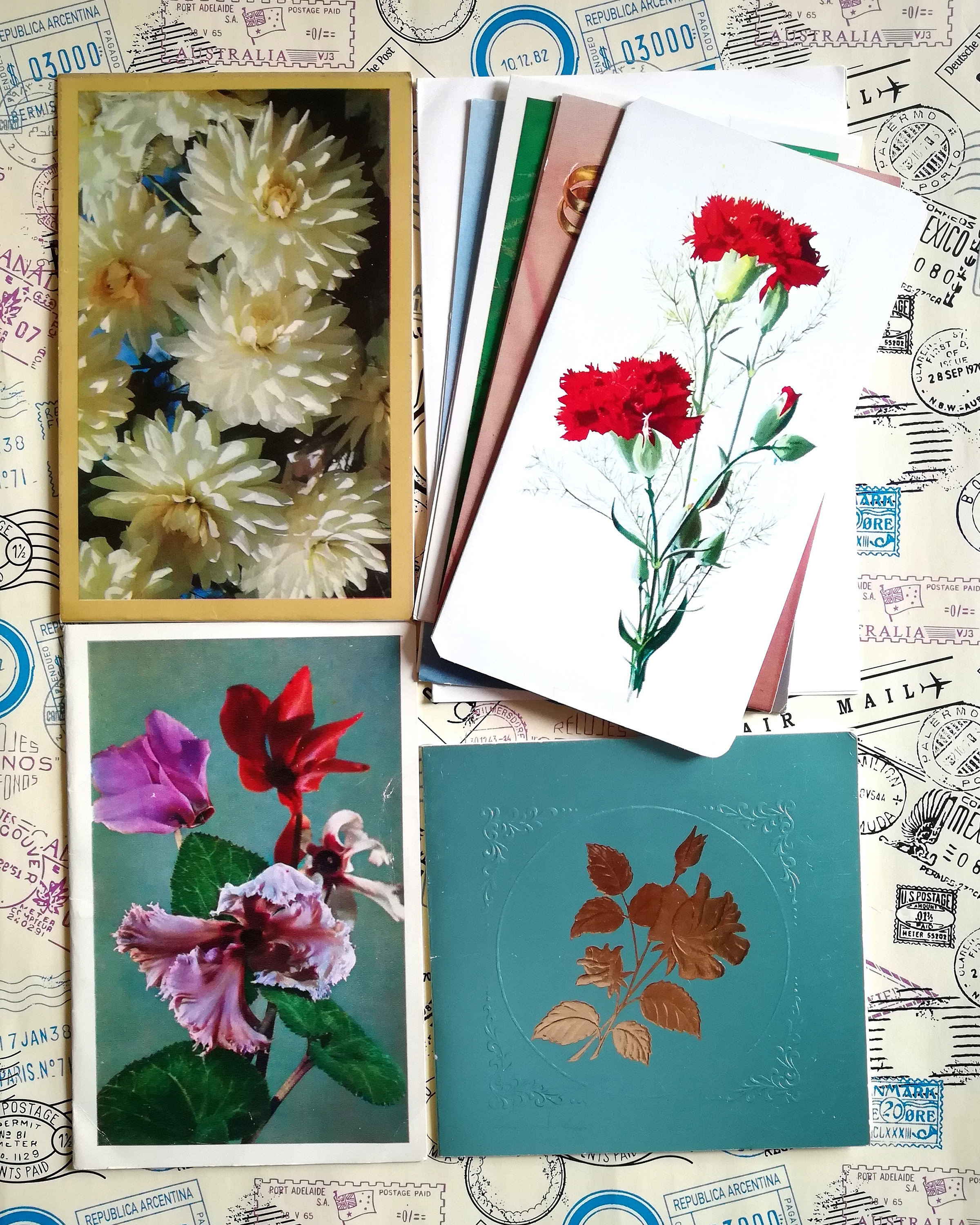 Postales con flores Felicidades Hermosas postales de | Etsy