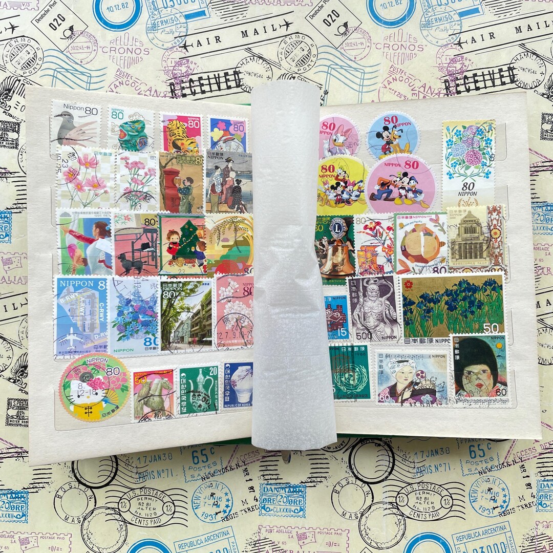 Japanese Stamp Collection – 300+ Colorful Stamps in Small Album ...