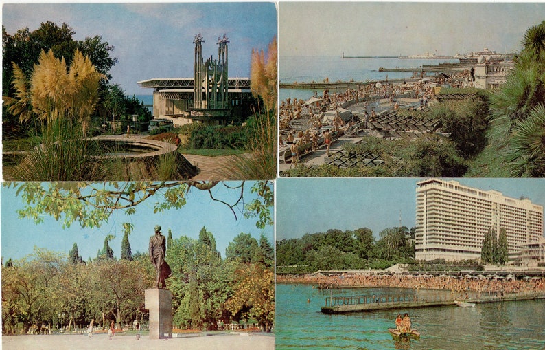 Art & Collectibles Sochi Colored Postcards with views of Soviet cities ...