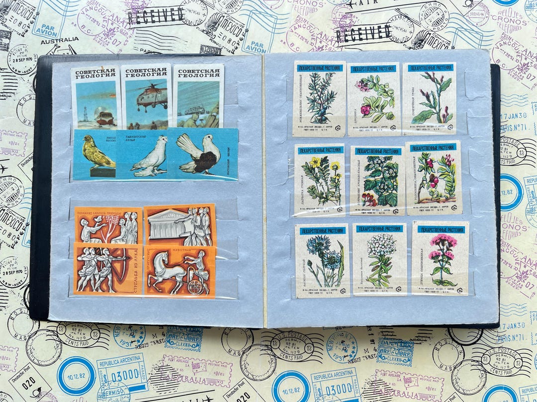 Vintage Soviet Matchbox Labels Collection - Over 180 Labels in Album ...