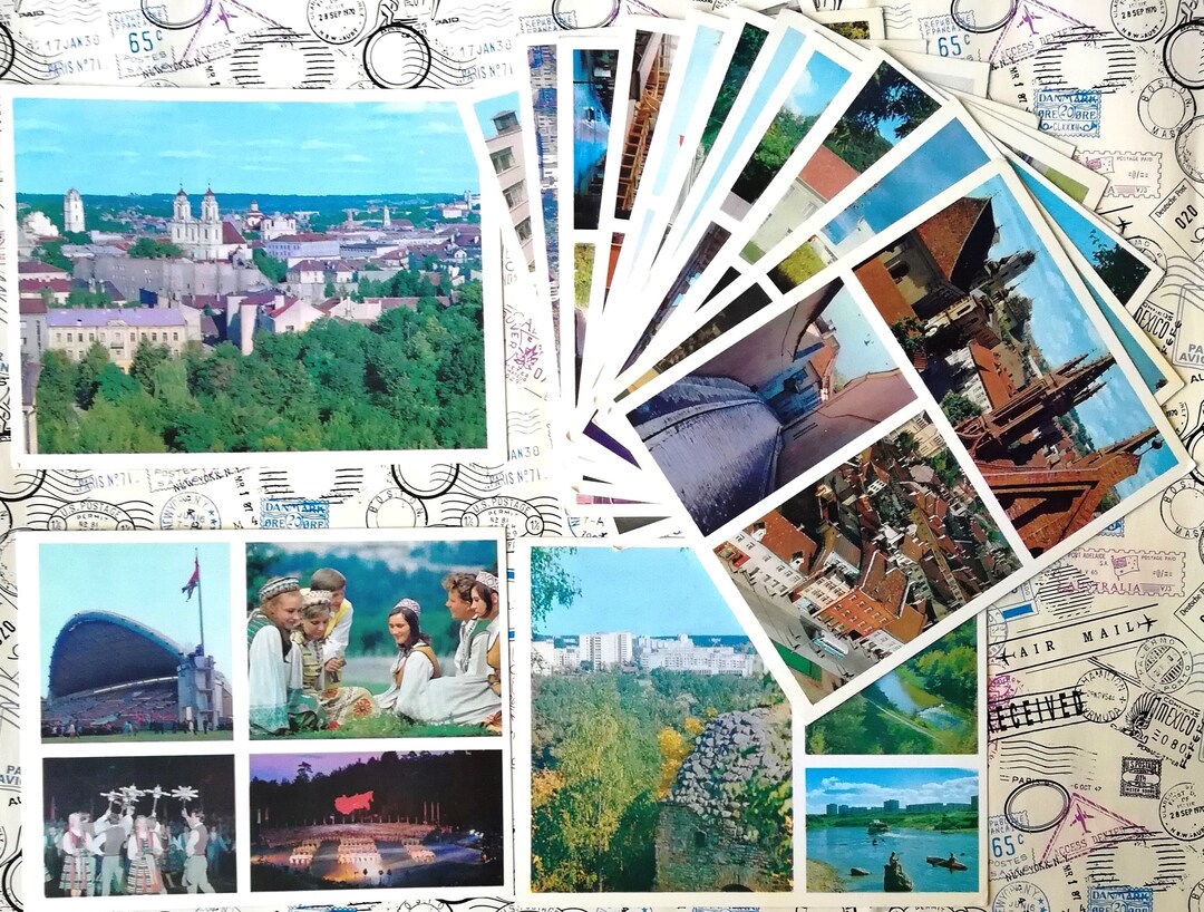 Soviet Lithuania, Vilnius, Vintage Soviet Postcards, Set of 14 Big USSR ...
