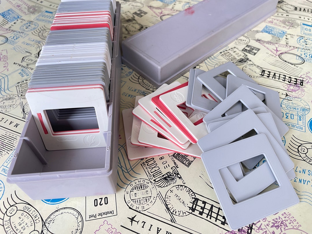 Vintage Soviet Film Slide Frames - 72 Multicolor Plastic Border Frames ...