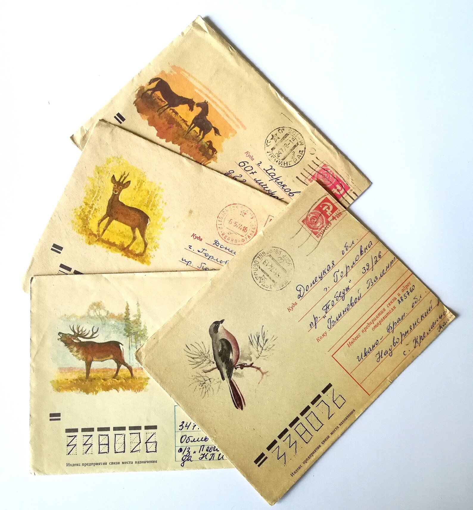 Animals on Soviet Postal Envelopes Past Mail Horses Deer - Etsy