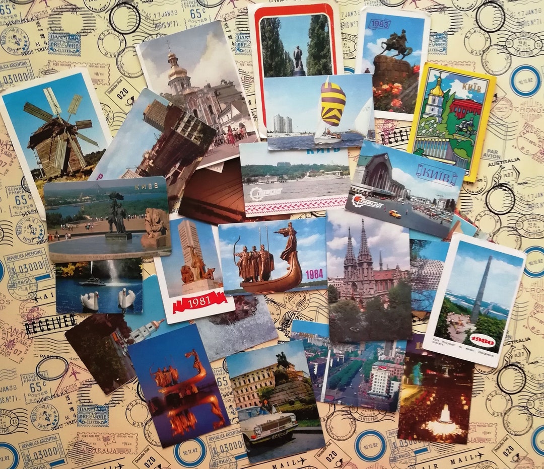 Kyiv, Vintage Soviet Pocket Calendars, Set of 25 Colored Calendars ...