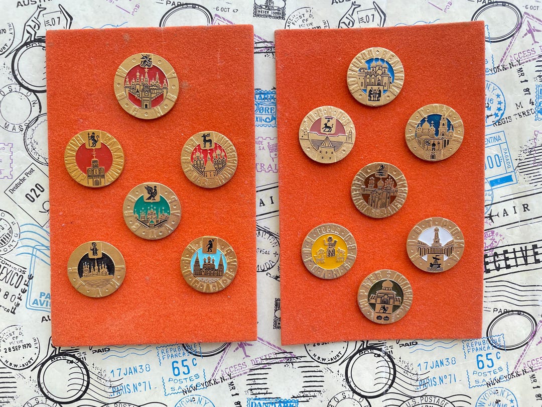 Russian City Landmark Pins – Set of 13 Colorful Badges With ...