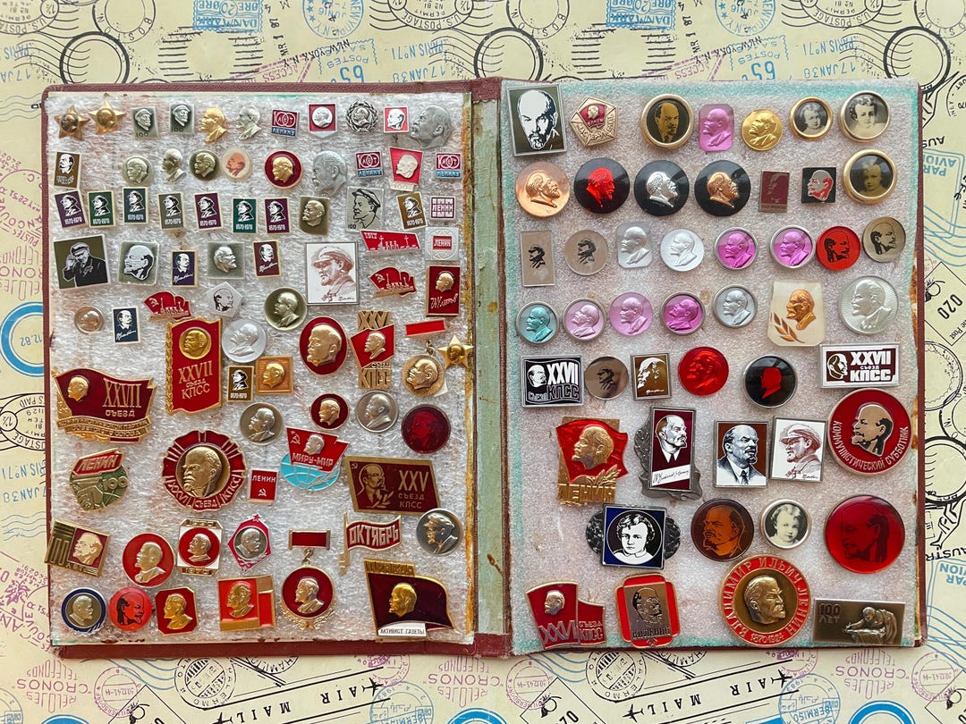 Amazing Lenin Badge Collection – Over 120 Fantastic Rare Soviet Pins ...