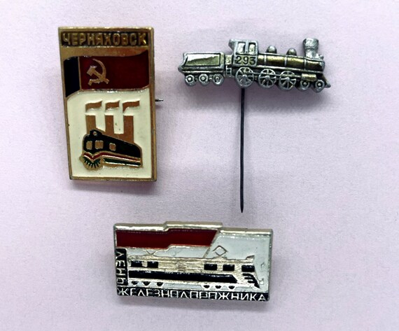 Train Badges Locomotives Railway Set of 3 Vintage Badges | Etsy