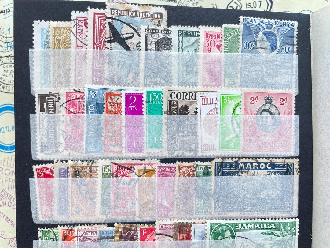 Set of About 1200 Vintage Postage Stamps, Collection of Oldest Stamps ...