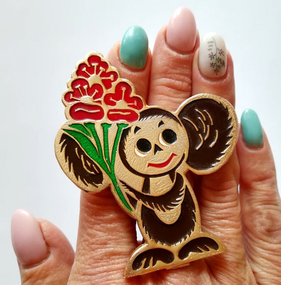 Cheburashka, Cartoon Character, Big Vintage Soviet Pi… - Gem