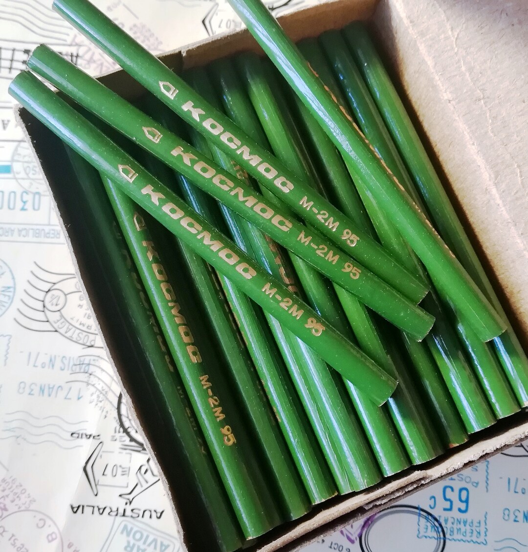 Wooden Pencil, Ukrainian Vintage B-2B Pencils, Old Stock Pencil, Pencil ...