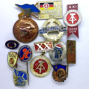 DDR Badges, Mystery Set of East German Pins, Original Vintage Pins, 10 ...