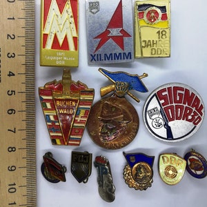DDR Badges, Mystery Set of East German Pins, Original Vintage Pins, 10 ...