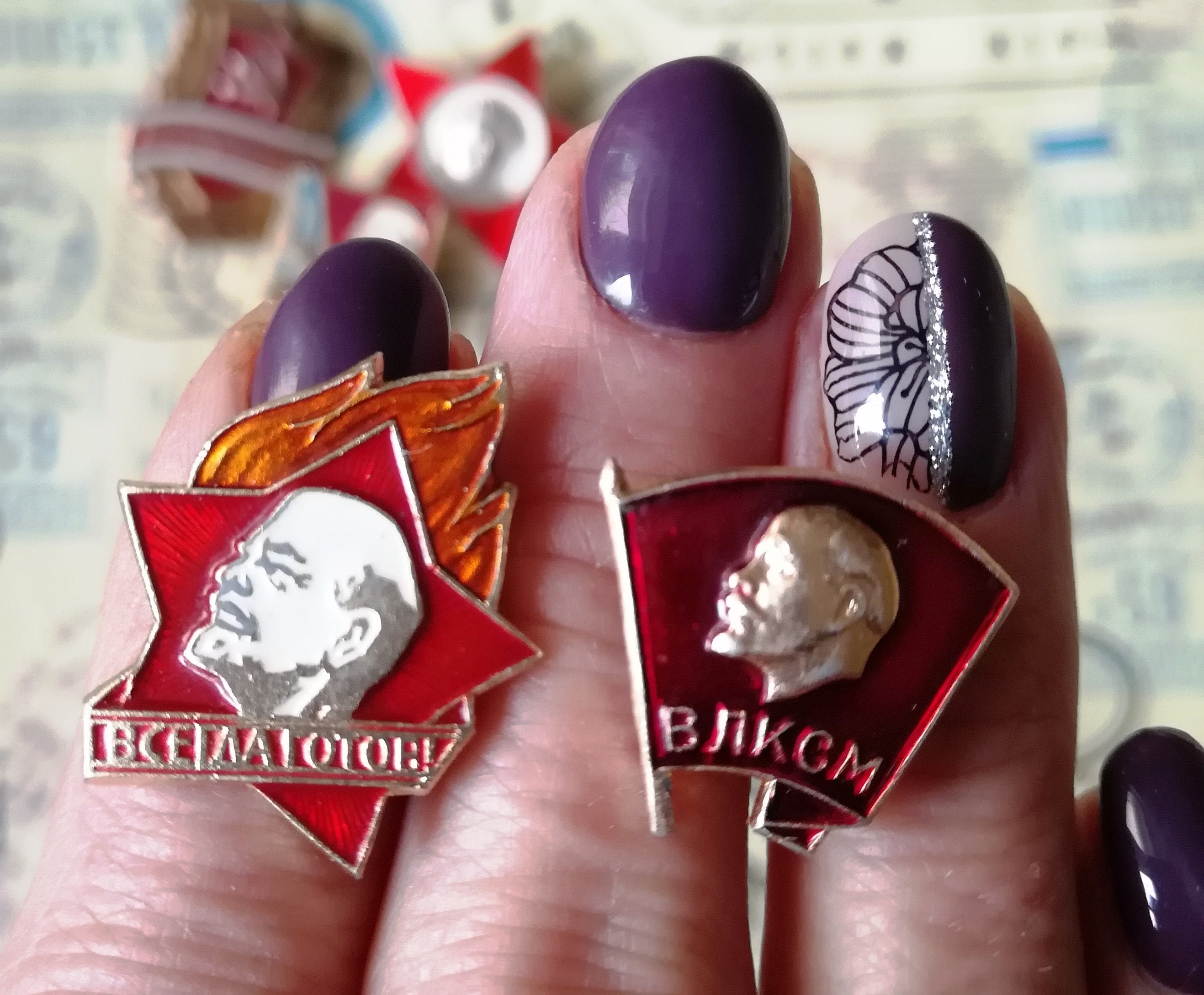 Communism Pins Set of 5 Soviet badges Soviet propaganda | Etsy