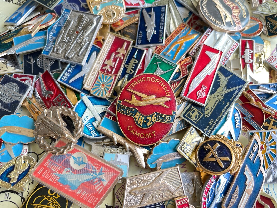 Rare Vintage Soviet Aviation Pins Mystery Box - Set of 25 Unique ...