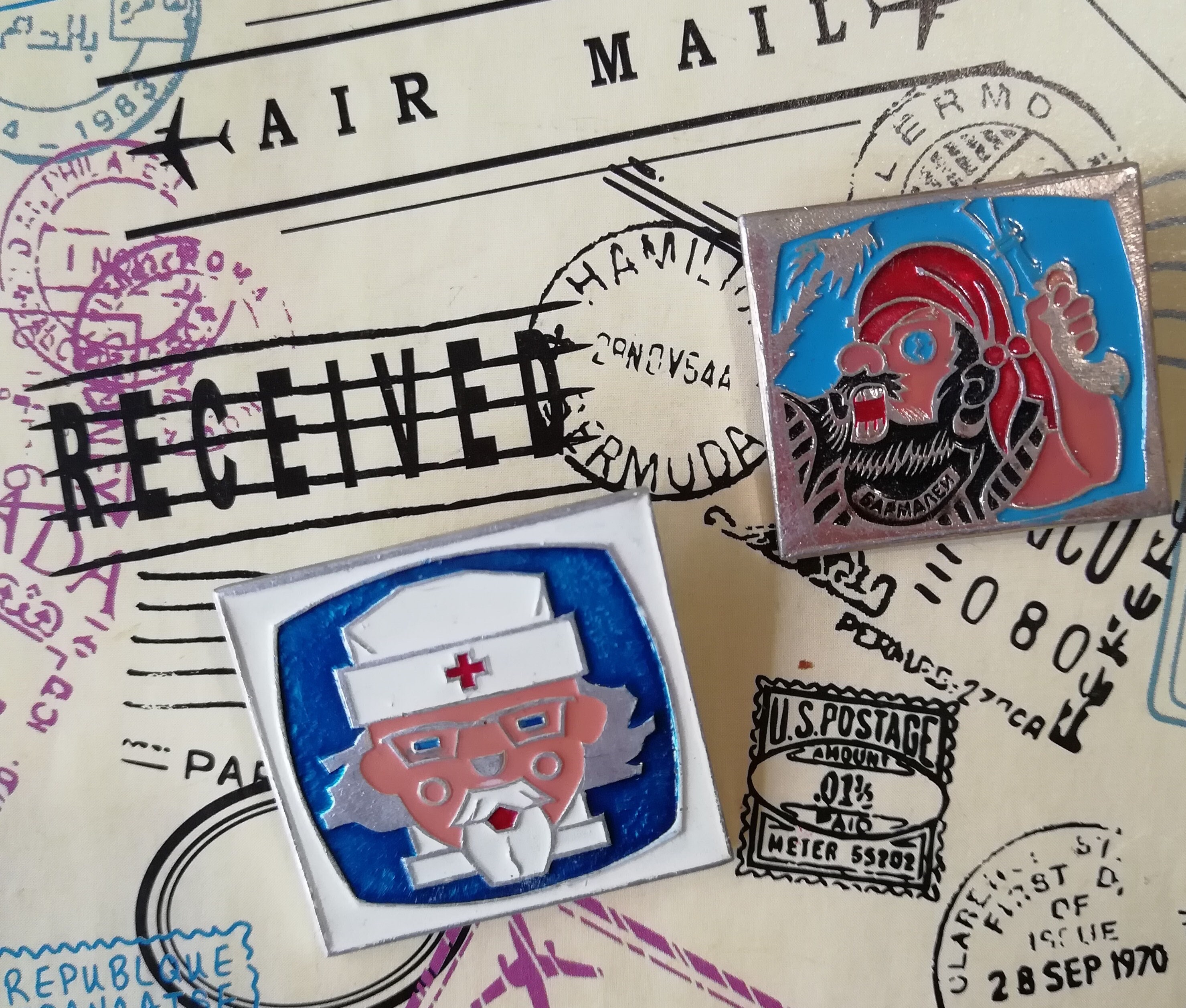 Aibolit and Barmaley Cartoon Characters Vintage Soviet Pins - Etsy