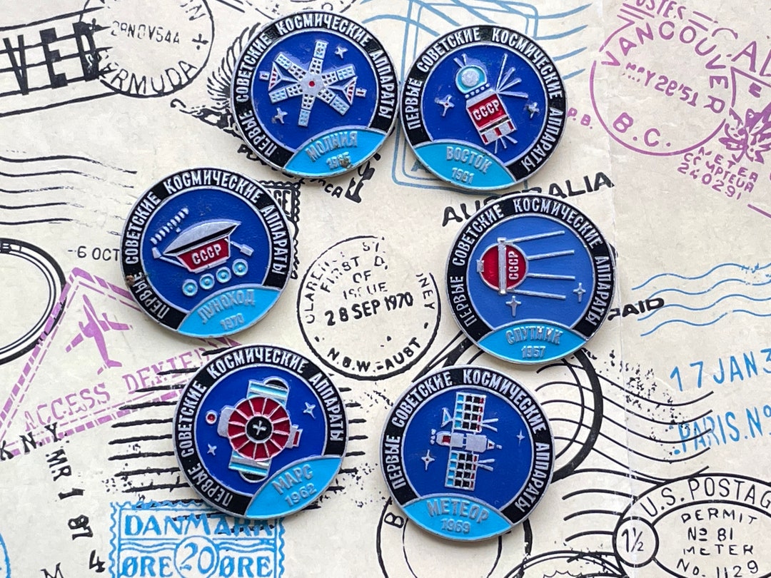First Soviet Spacecrafts, Soviet Space Program, Set of 8 Vintage Soviet ...