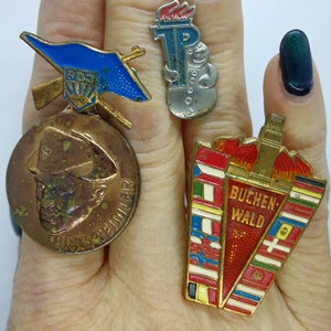 DDR Badges, Mystery Set of East German Pins, Original Vintage Pins, 10 ...