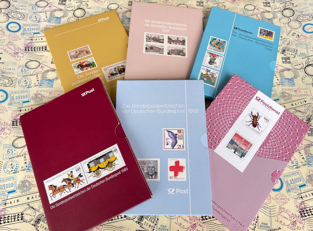 German Stamp Collection Booklets: 1985-1988, 1992-1993 - Etsy