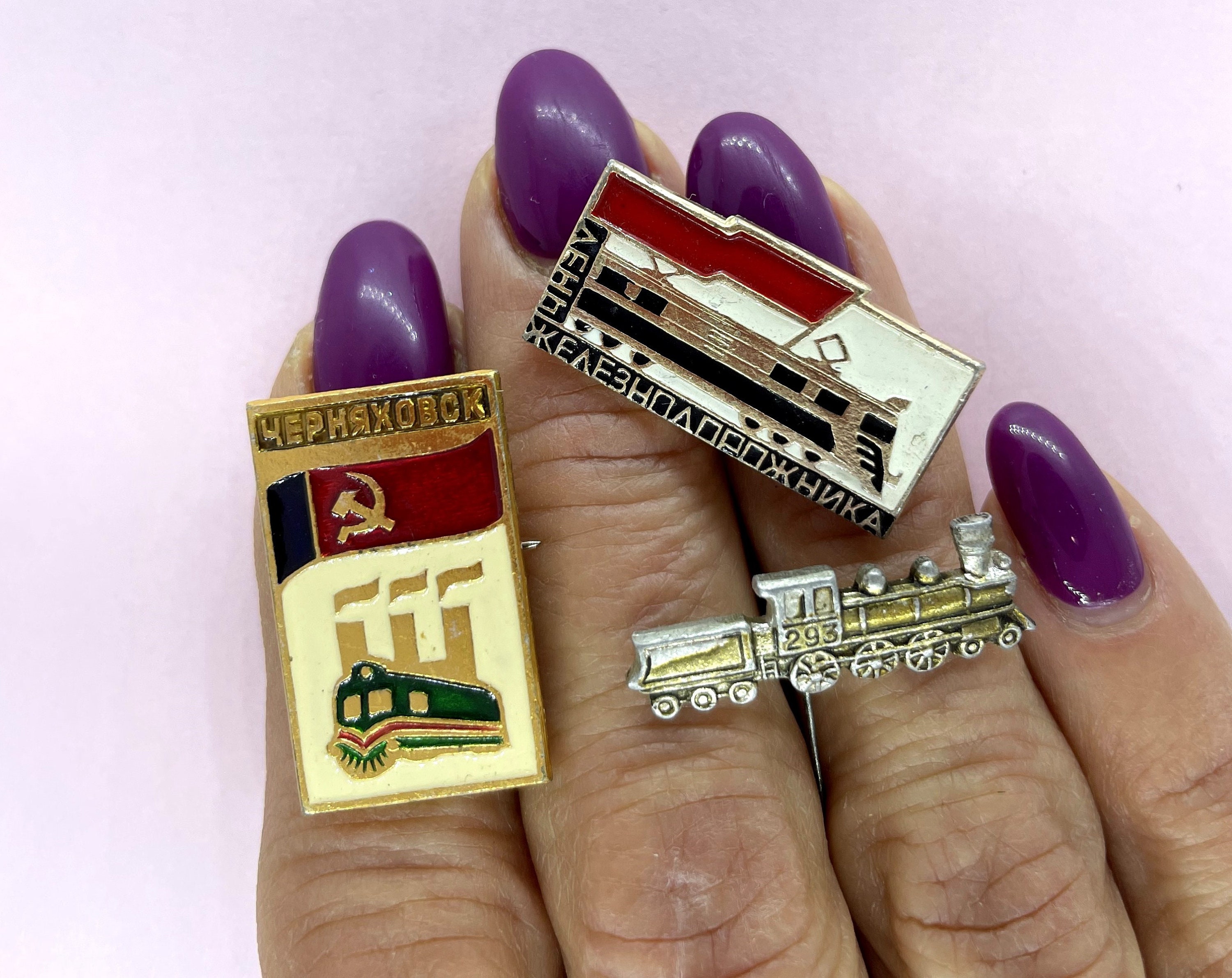 Train Badges Locomotives Railway Set of 3 Vintage Badges | Etsy