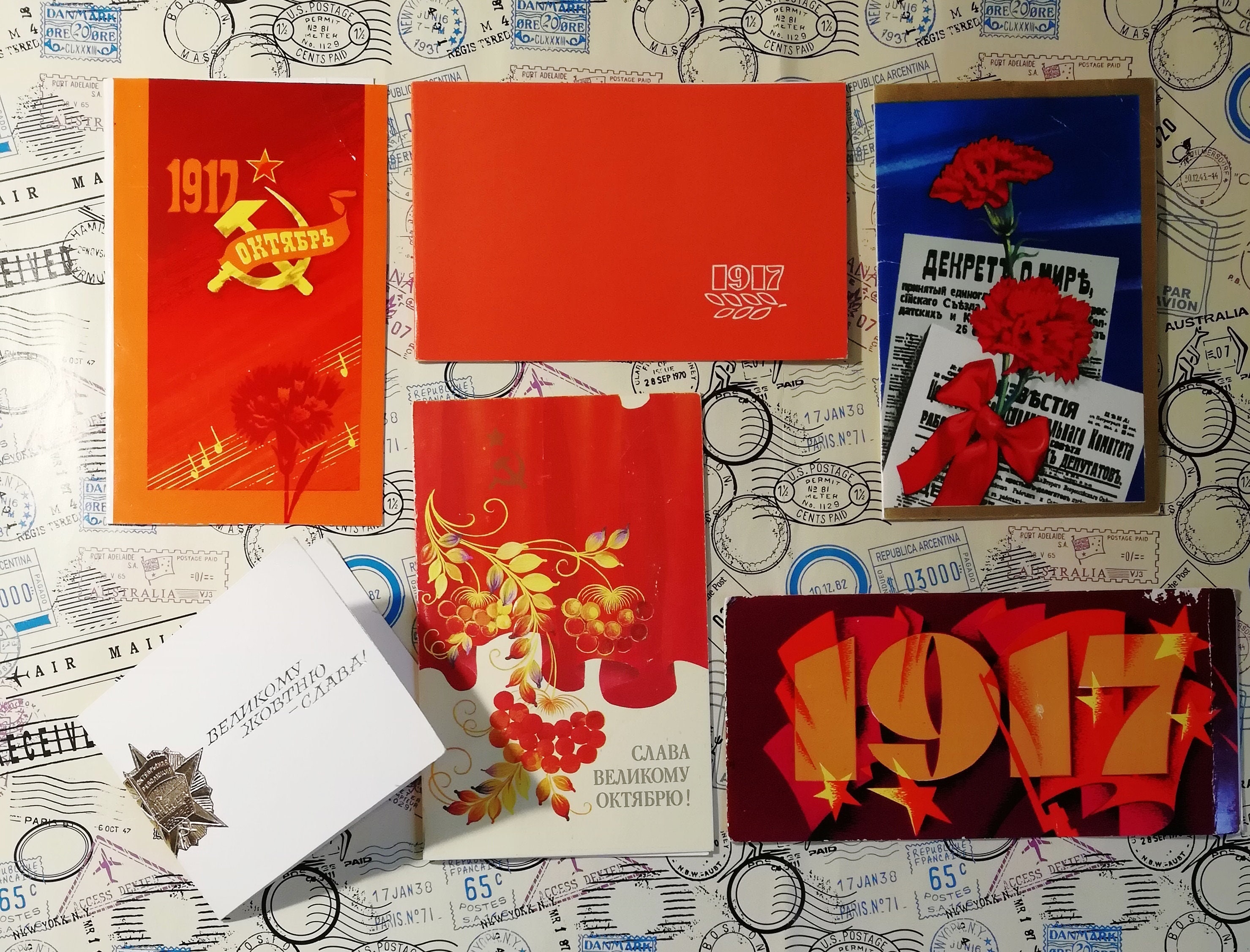 Vintage USSR Postcards.October Revolution Day Holiday,Soviet Union ...