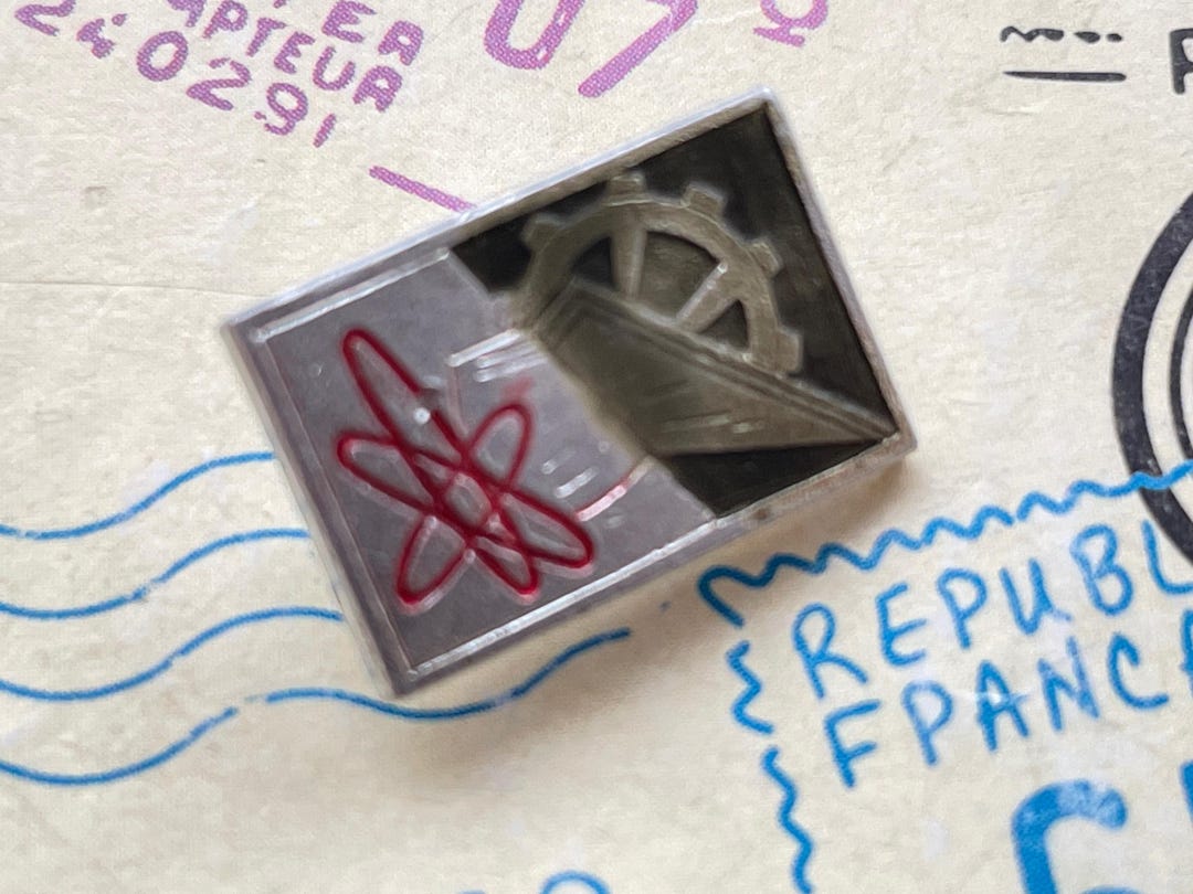 Peaceful Atom Pin Badge, Rare Soviet Atomic Industry Pin, Vintage 70s ...