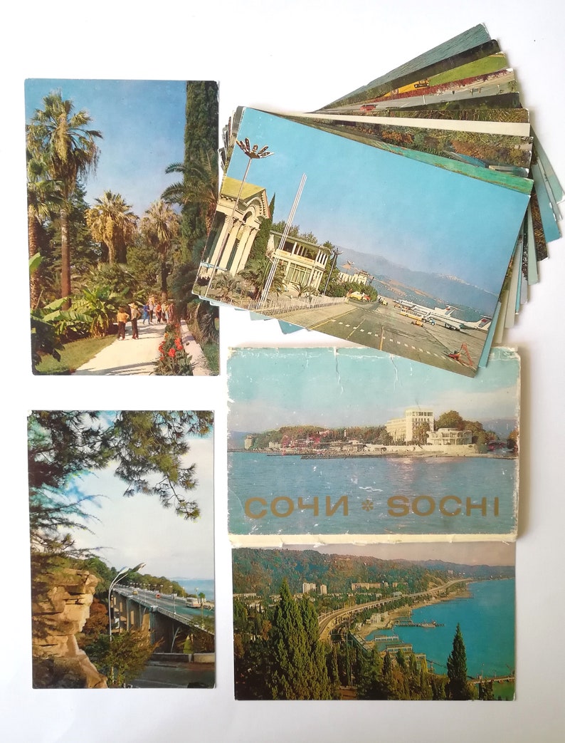 Art & Collectibles Sochi Colored Postcards with views of Soviet cities ...