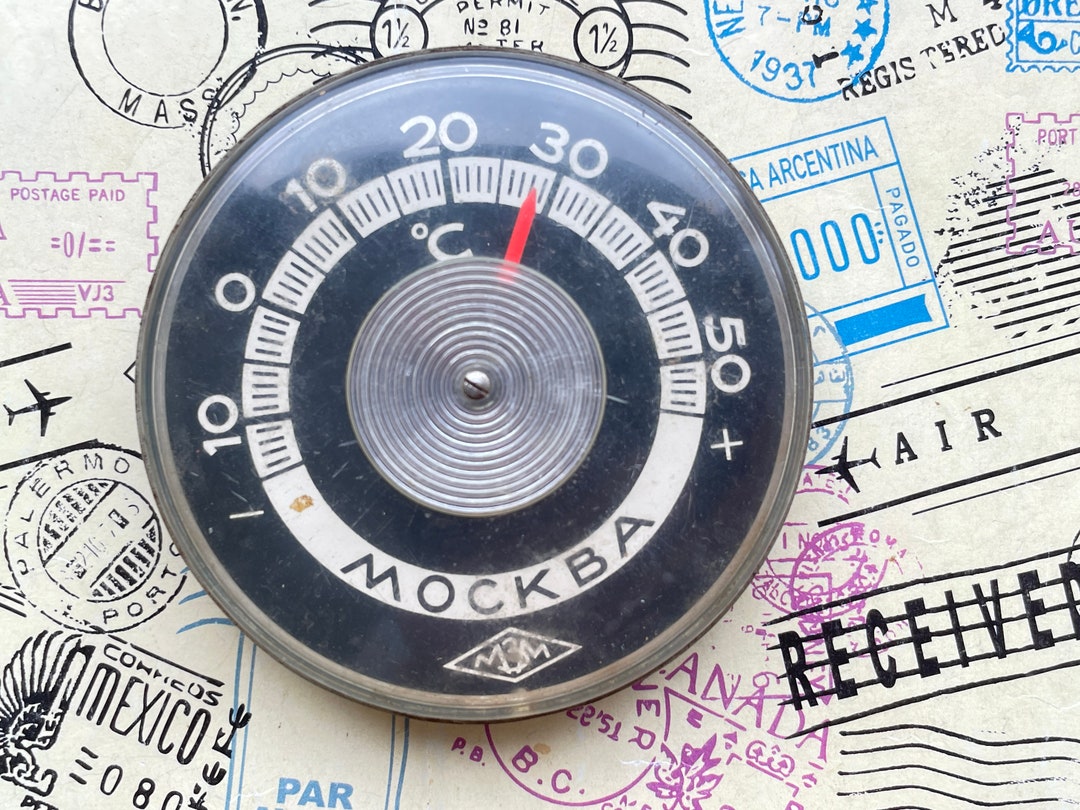 Vintage Thermometer Moscow Made in USSR Retro Thermometer Antique Decor ...