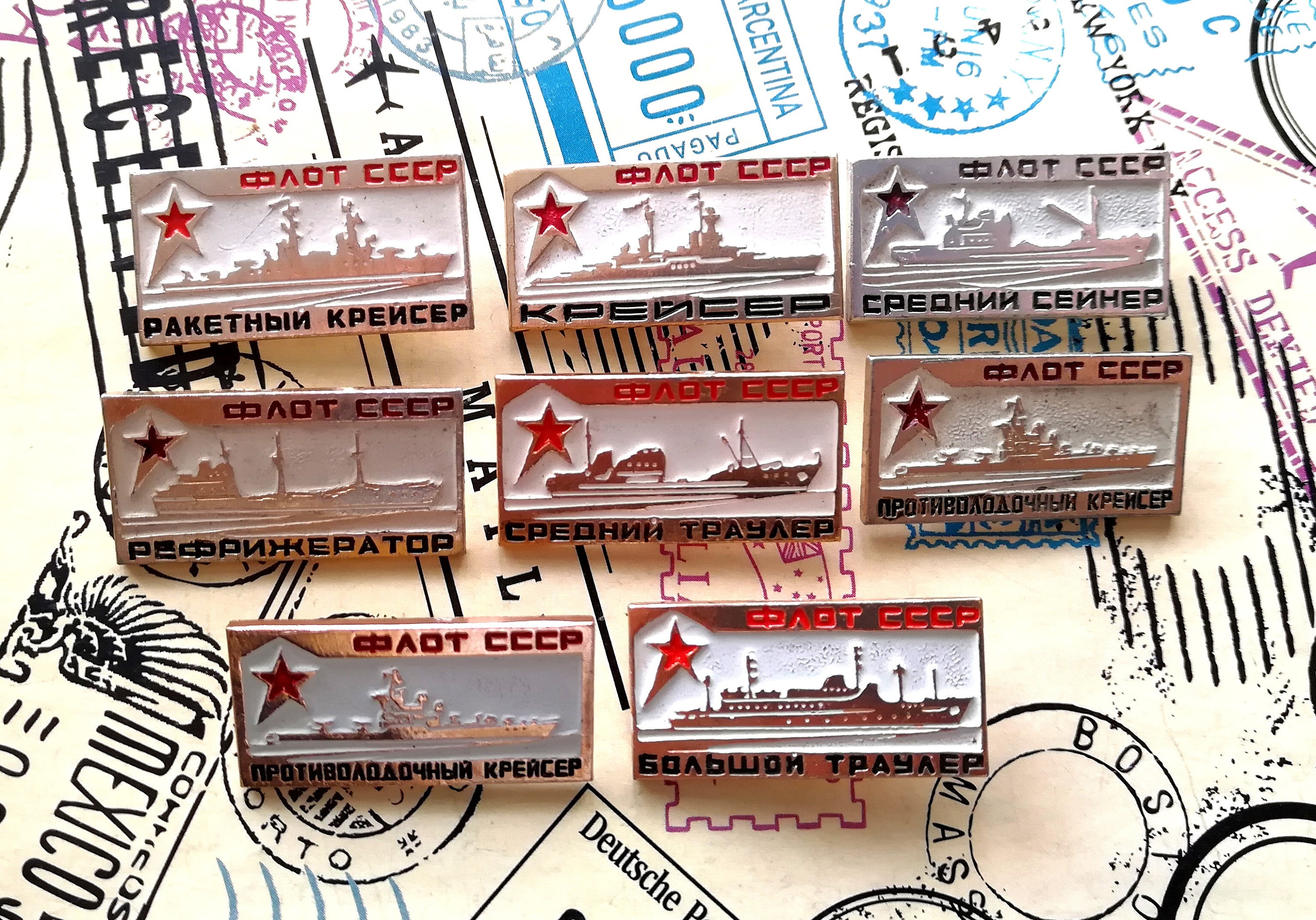 Memorabilia Art & Collectibles Soviet Military Ships Set of 8 Vintage ...
