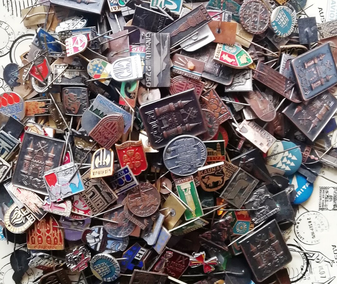 Baltic Badges, 10-25-50pcs Latvian, Lithuanian, Estonian Pins, 60-80s ...