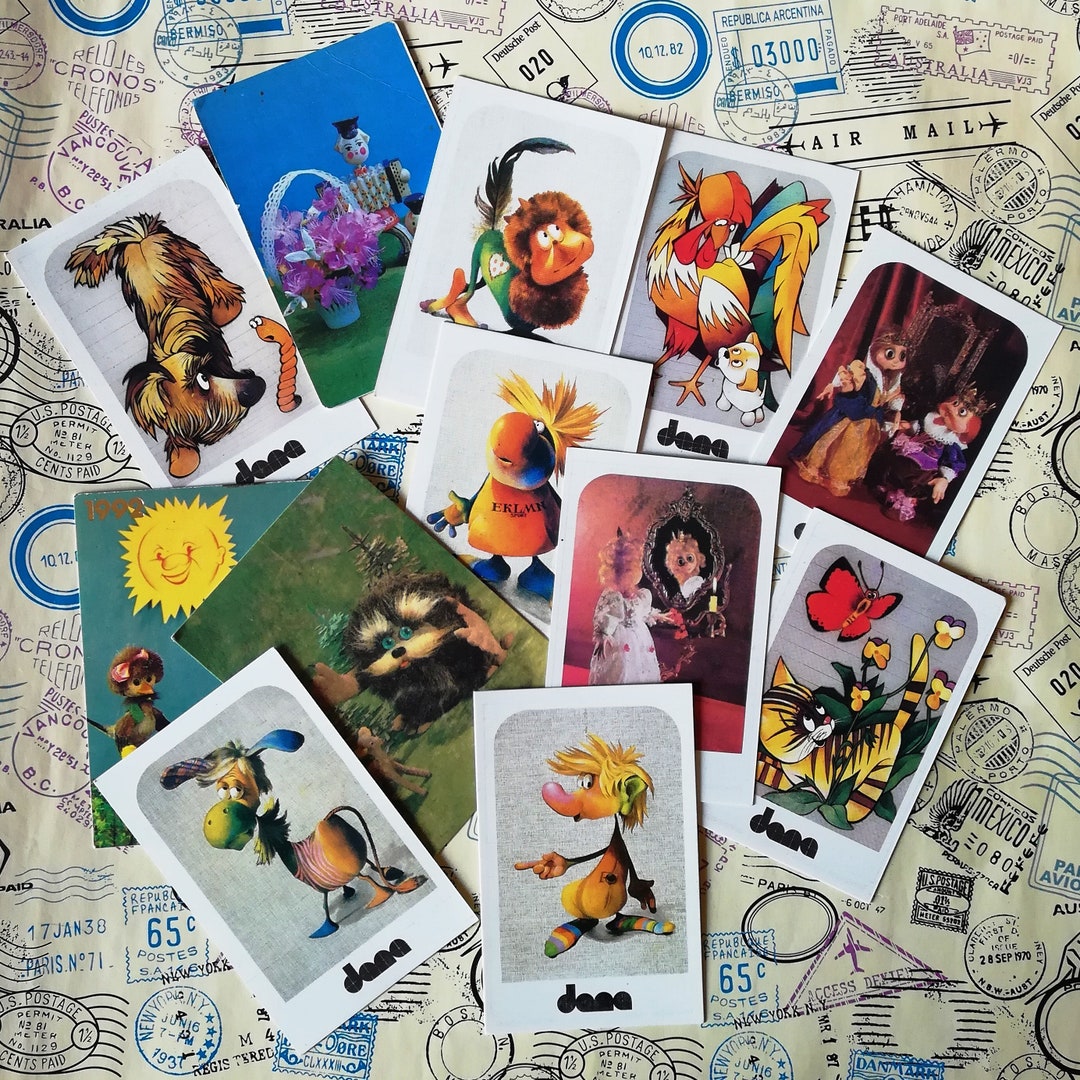 Puppet Show, Cartoons, Vintage Soviet Pocket Calendars, Set of 12 ...
