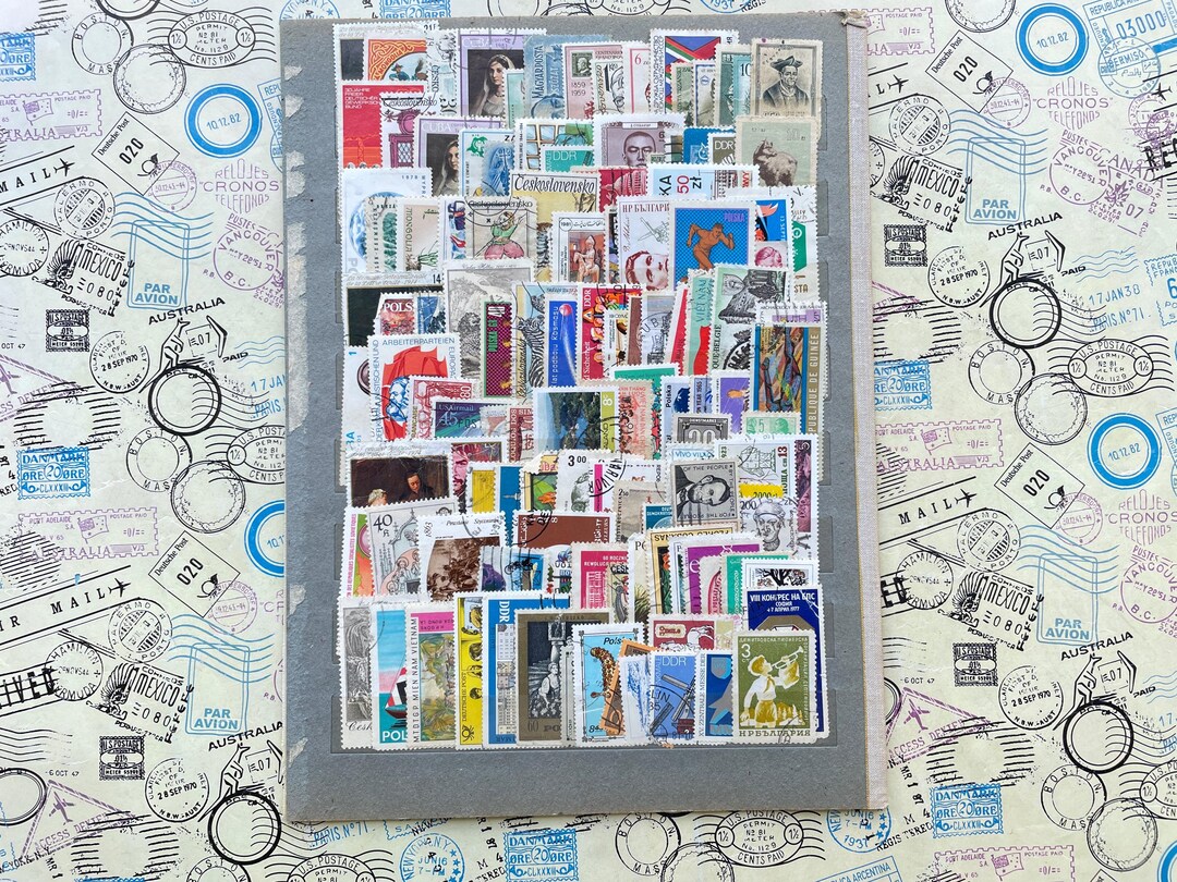 240 Random Postage Stamps on Sheet: Beginner Collector Gift - Etsy