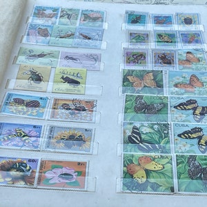 Insects, Butterflies, Beetles on Stamps From Different Countries ...