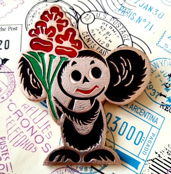 Cheburashka, Cartoon Character, Big Vintage Soviet Pi… - Gem